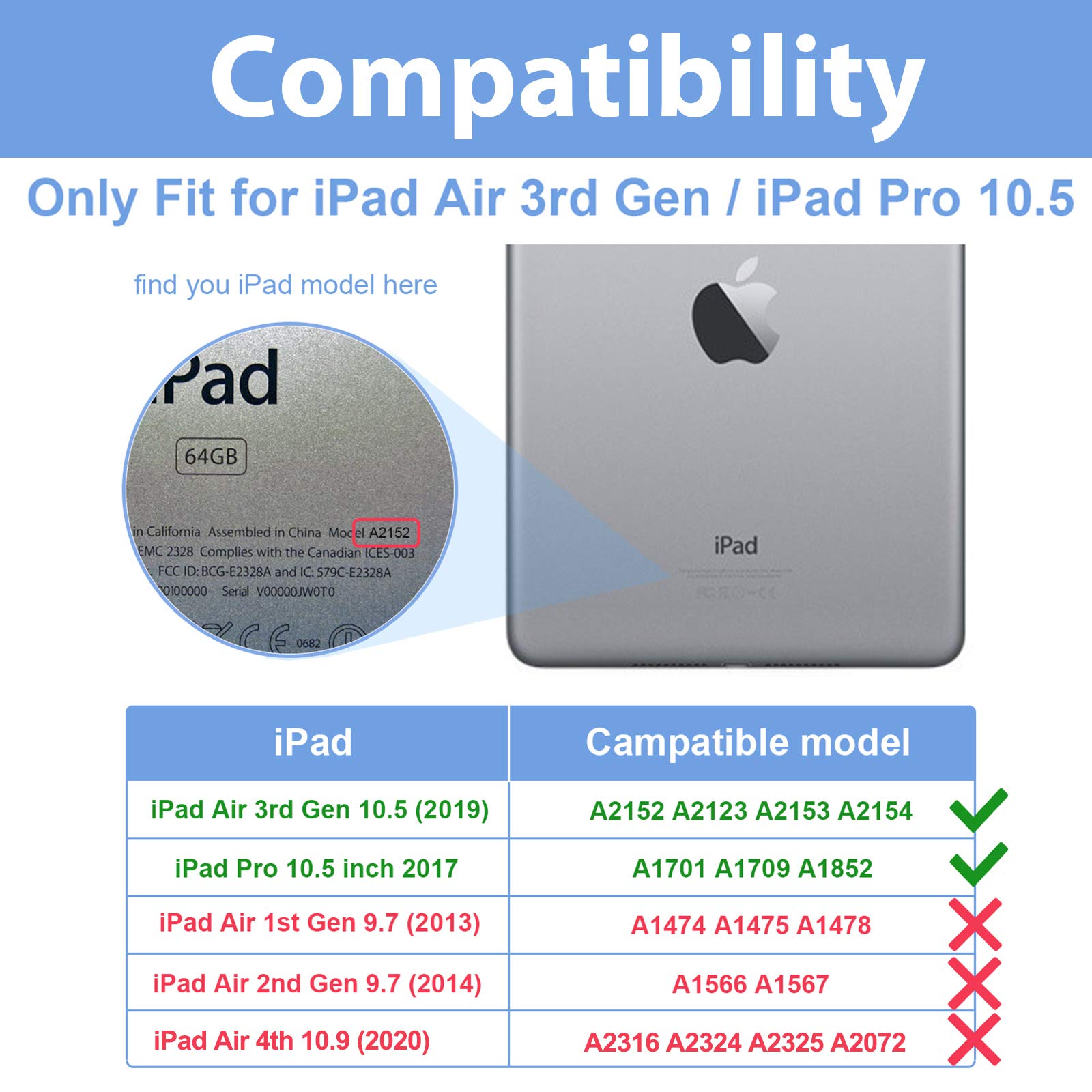 ProCase 1 Pack for 10.5" iPad Air 3rd 2019 / iPad Pro 2017 Screen Protector, Tempered Glass Film Guard for iPad 10.5 Air 3 / iPad Pro 10.5 2017