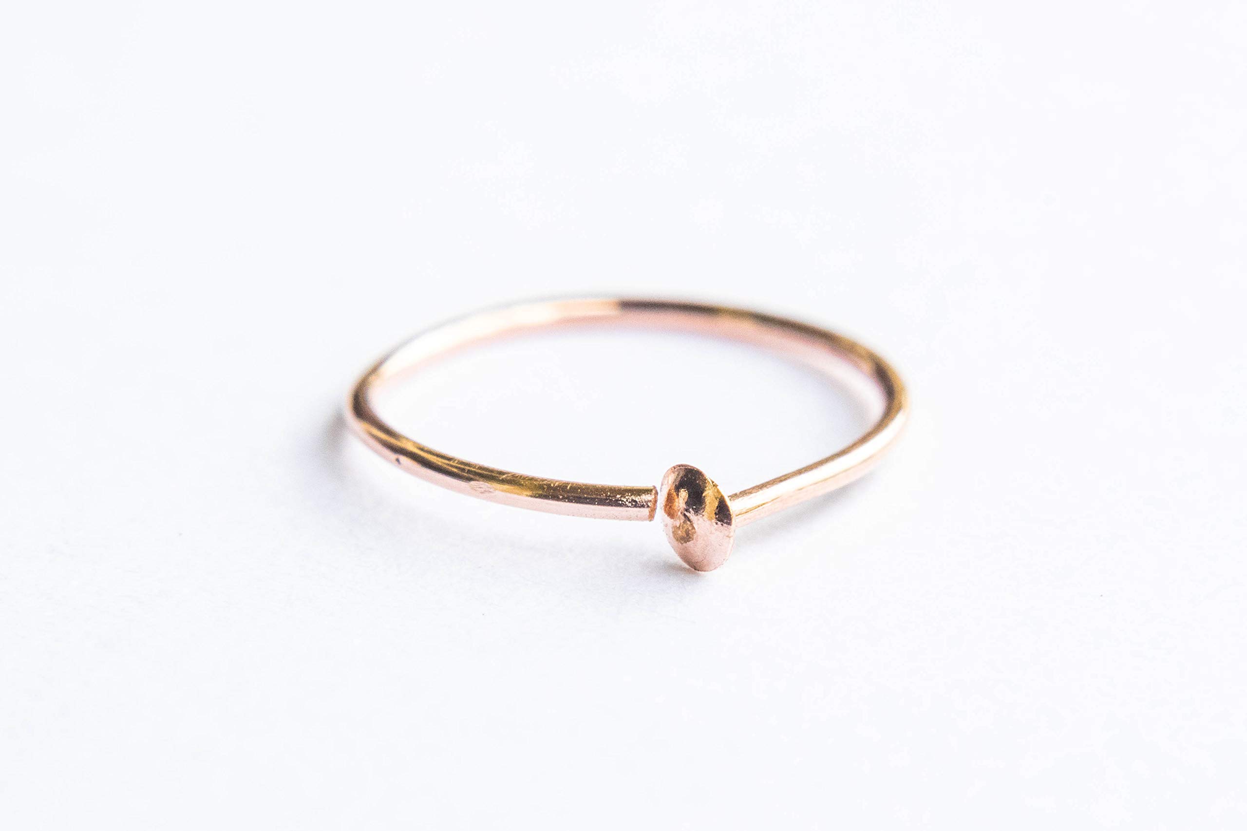 24G Rose Gold Nose Ring Hoop - Delicate Feminine Adjustable 24 Gauge 6mm - 7mm Piercing Jewelry for Women