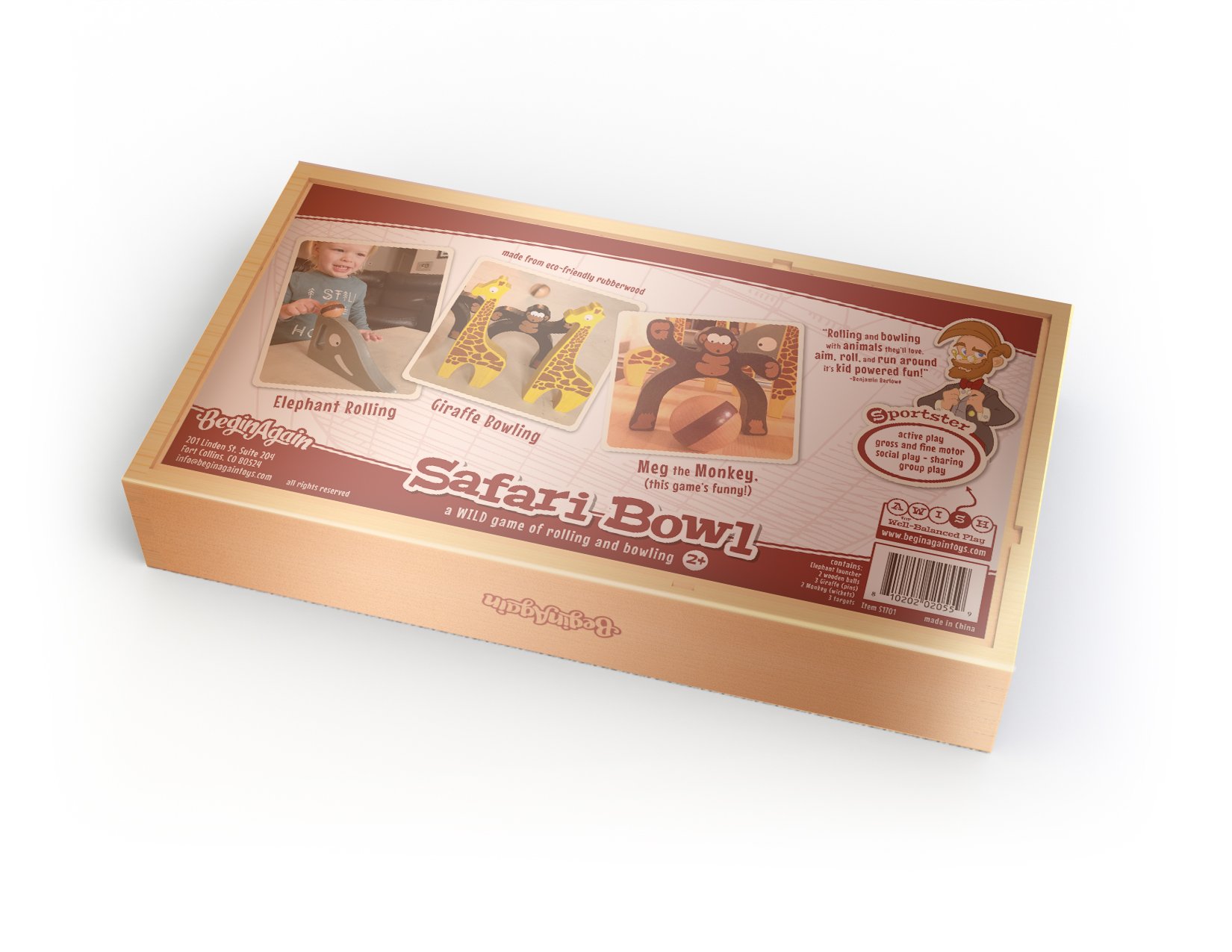 BeginAgain - Safari Bowl, Toddler Bowling Game, Helps Promote Active Play & Motor Skills (for Kids 2 & Up)