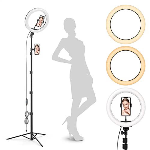 GearLight Ring Light - 10" Selfie Tripod Stand with LED Lights, Dual Phone Holders, Adjustable Height and Lighting for Recording, Makeup & Photography - Cute Room Decor Stuff & Gifts For Teen Girls