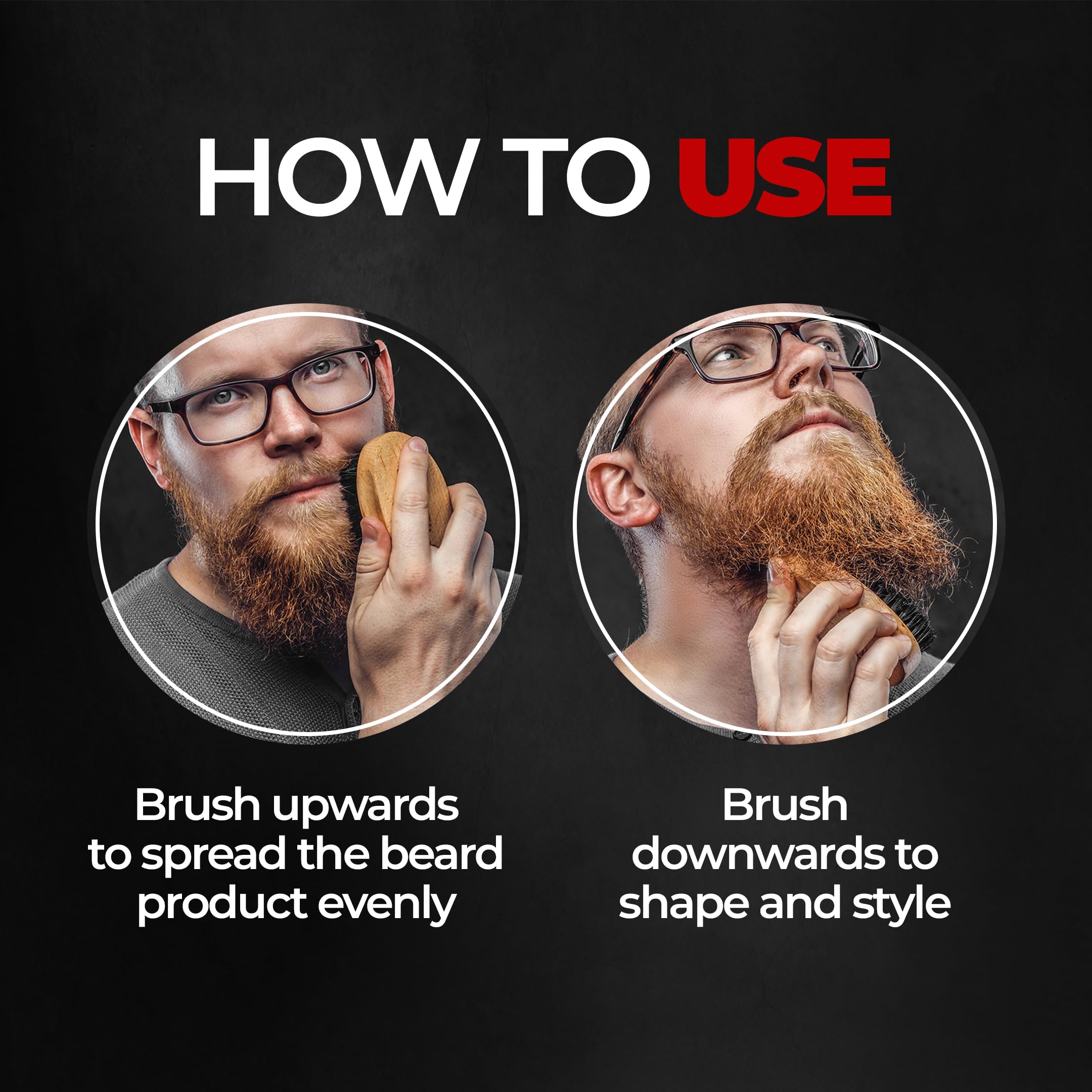 Beardo Boar Bristle Beard Brush For Men | Travel Friendly Pack with Cover | Made from Natural Boar Bristles and Sheesham Wood to shape the beard and simulate hair follicles to boost growth