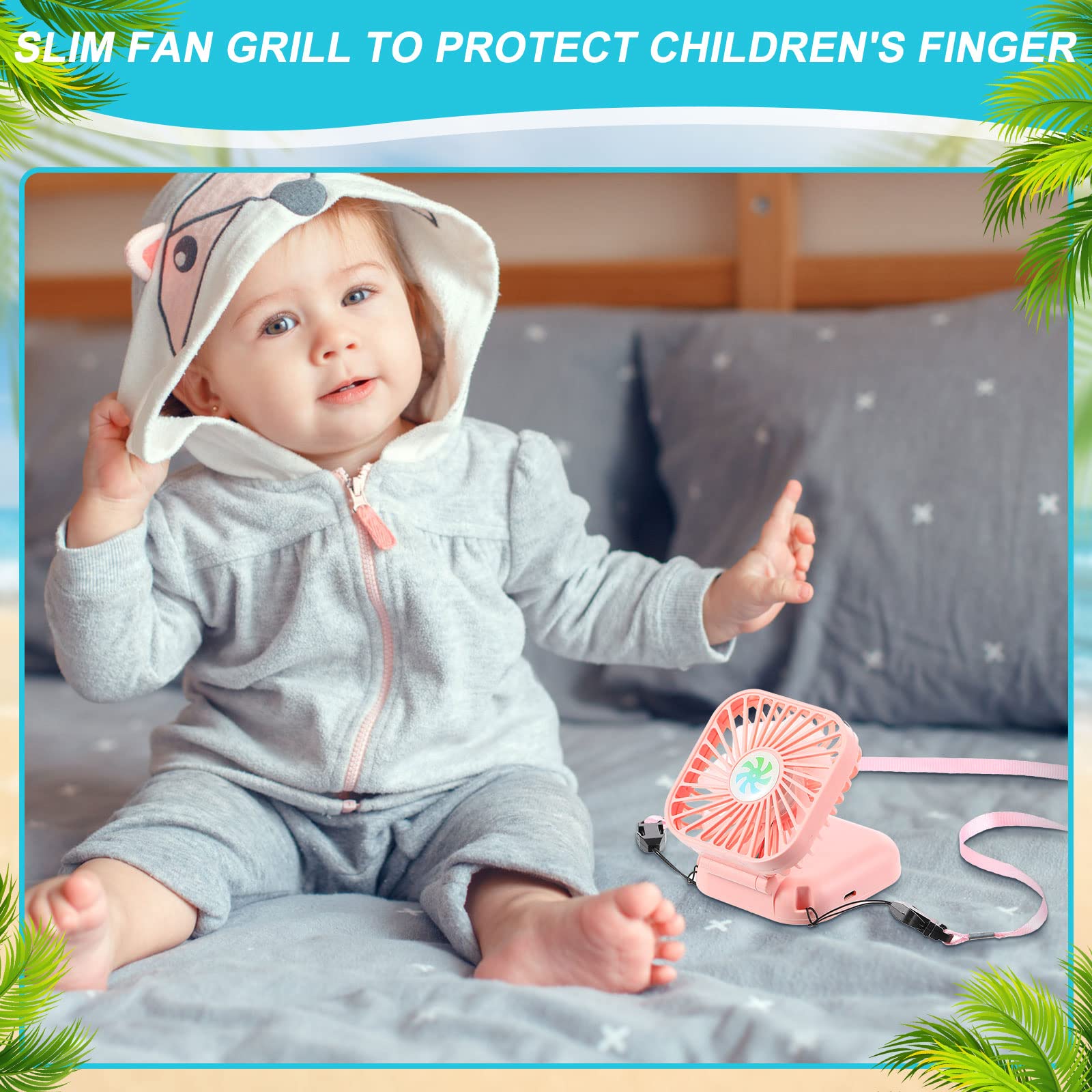 12 Pack Necklace Fans Portable Neck Hanging Fan Mini Fan Handheld Hand Held Fan for Cooling Small Personal Hands Free Fan USB Rechargeable Battery 3 Speed Air Circulatory Fan (Blue, Pink, White)