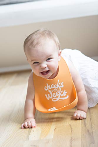 BELLA TUNNO Wonder Bib - Adjustable Silicone Baby Bibs for Girls & Boys, Durable and Waterproof BPA Free Silicone, Cheeks for Weeks