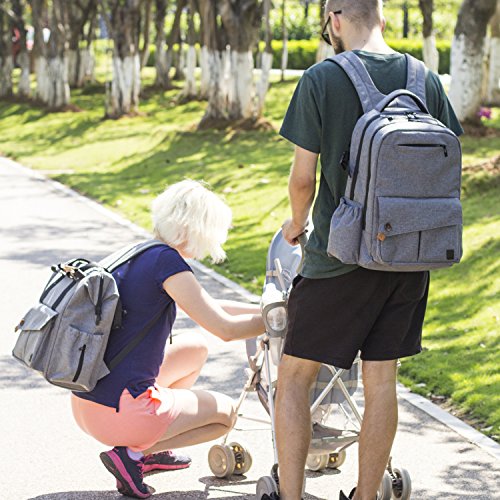 ALLCAMP OUTDOOR GEAR diaper bag XXX-Large capacity SUPPORT ANY BABY STROLLER with changing pad, 26L (X-Grey)