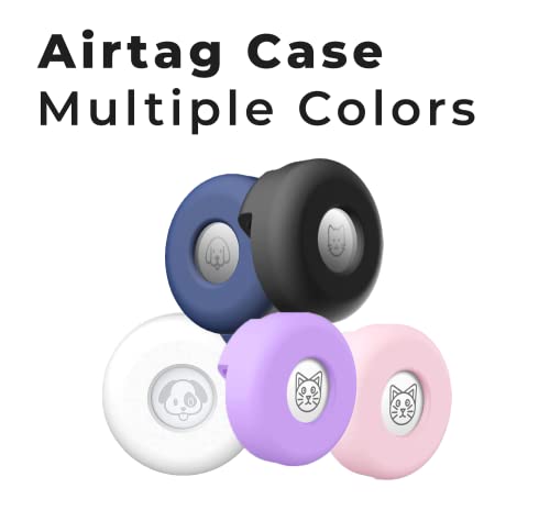 Airtag Dog Collar Holder (2-Pack) Easy to Clean Silicone, Anti-Lost GPS Air Tag Case, Compatible with Dog Cat Collars as Well as Backpacks and Purses, Shock Proof, Silicone Protective Cas (White/Pink)