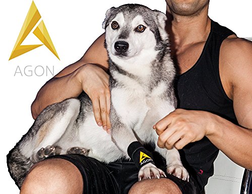 AGONĀ® Dog Canine Front Leg Brace Paw Compression Wraps with Protects Wounds Brace Heals and Prevents Injuries and Sprains Helps with Loss of Stability Caused by Arthritis (Small/Medium)