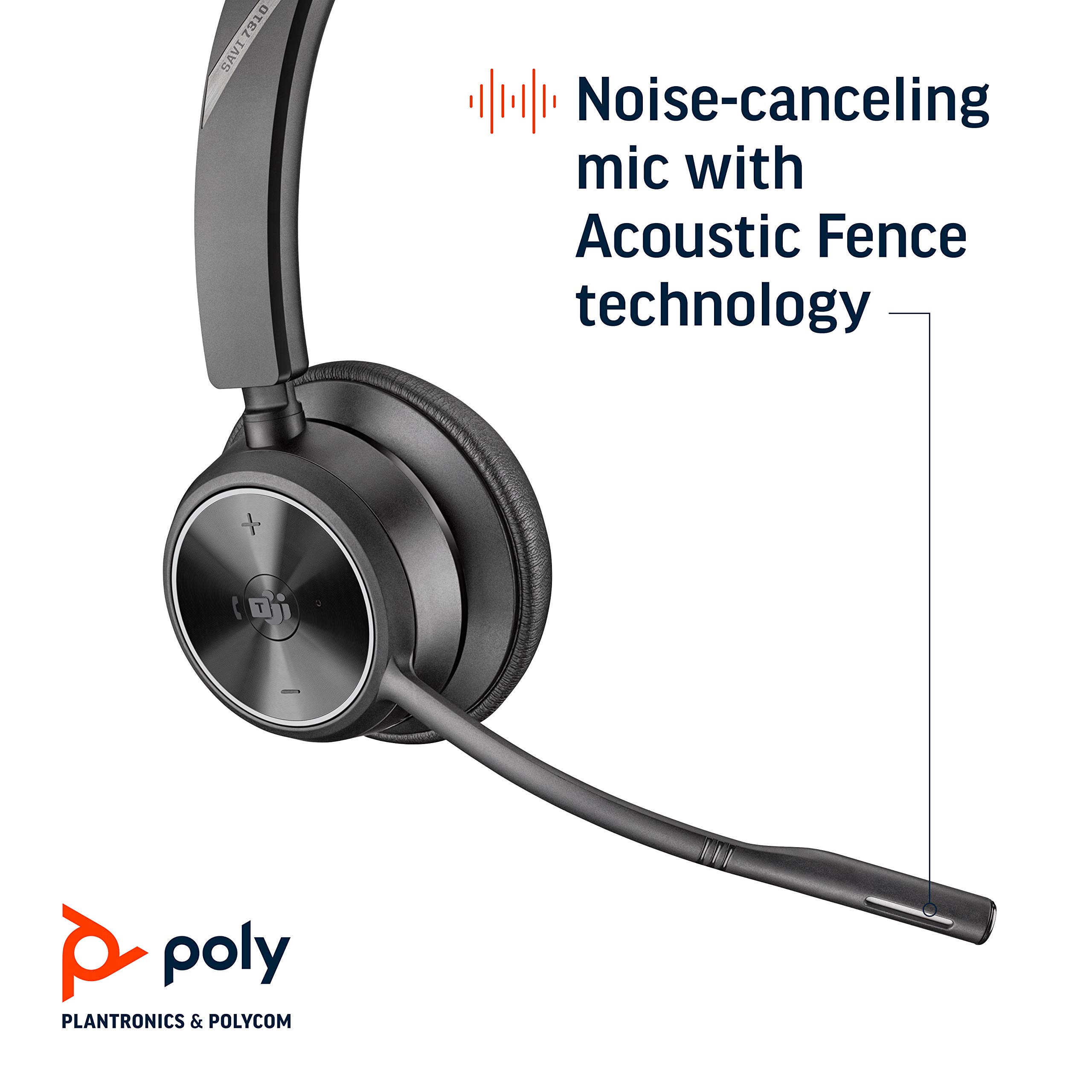 Poly Savi 7310-M Ultra-Secure Wireless DECT Headset System - Microsoft Teams Certified Version
