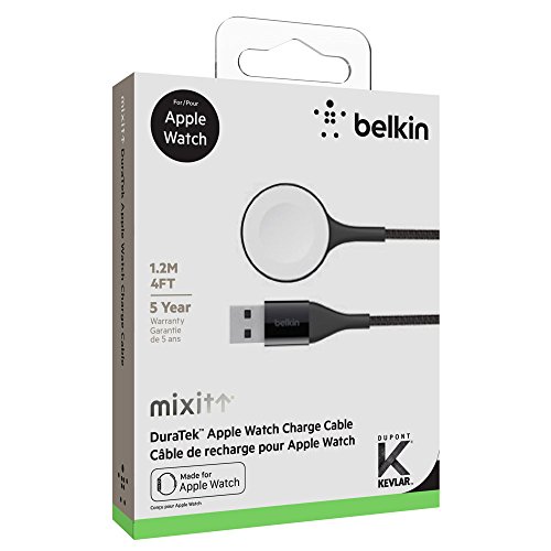 Belkin DuraTek 4 Foot Charging Cable Compatible with Apple Watch Series 1, 2, 3, and 4 - Black - F2CU053BT04-BLK