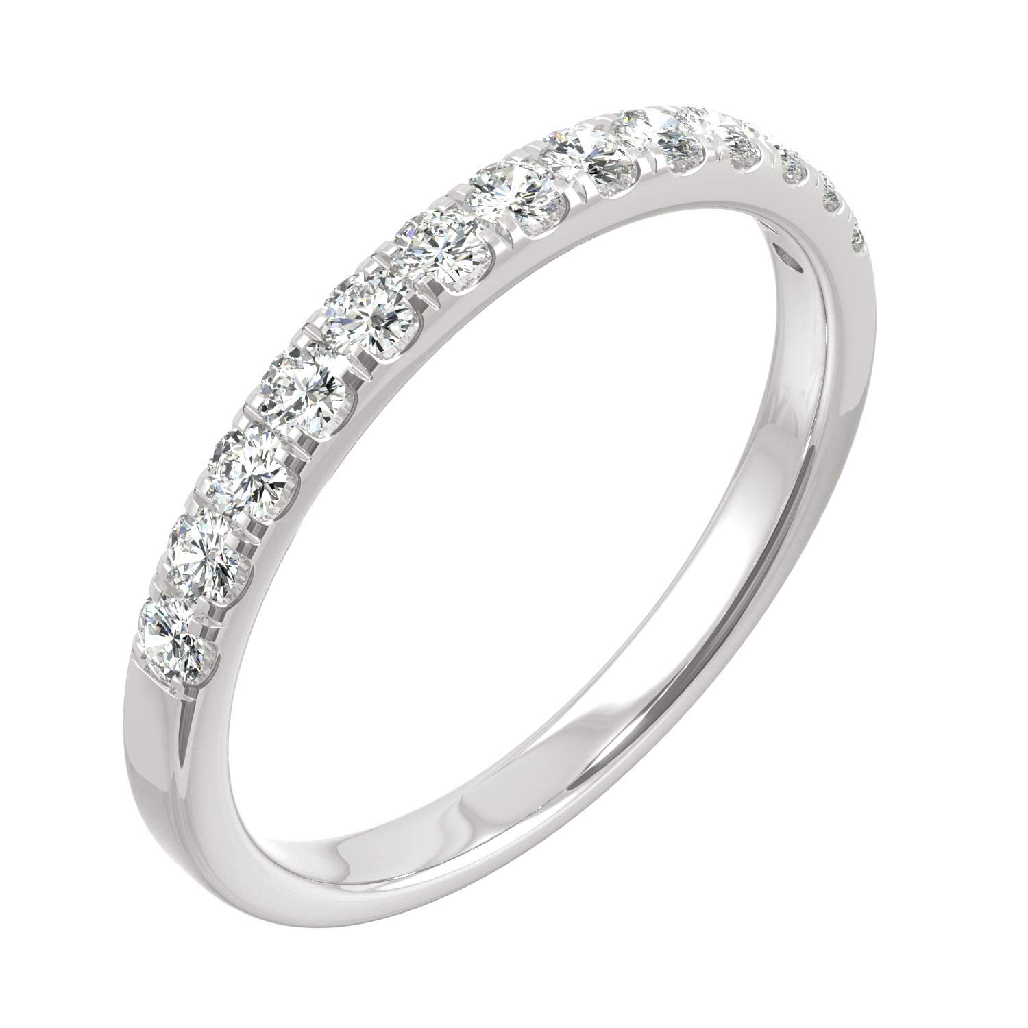 14K White Gold Forever One 1.8mm Round Moissanite Wedding Band-size 9 0.29cttw DEW by Charles & Colvard