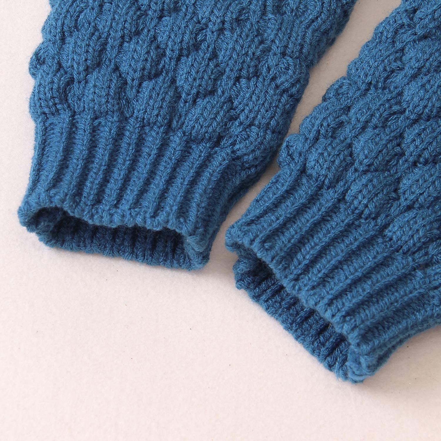 DovFanny Newborn Baby Knitted Sweater Romper Jumpsuit Girls Boys Baby Clothes Unisex Long Sleeve Bodysuit Snowsuit(Blue,3-6M)
