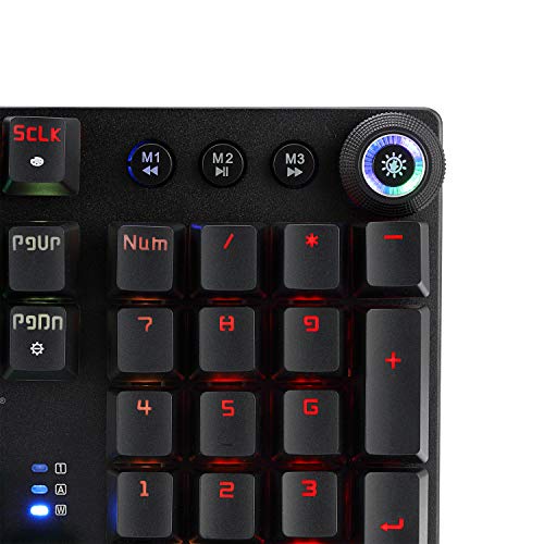 Adesso RGB Programmable Mechanical Gaming Keyboard with Detachable Magnetic Palmrest, 108 Keys, Black