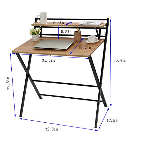 PENATE Folding Study Desk for Small Space Home Office Desk Simple Laptop Writing Table 80x 50x72.5cm-Ship Fron USA