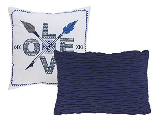 Chic Home Le Marias 9 Piece Reversible Comforter Paris is Love Inspired Printed Design Bed in a Bag-Sheet Set Decorative Pillows Shams Included Size, Queen, Navy