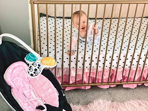 BaeBae Goods Crib Sheets for Baby Boys and Girls, 4 Pack, Soft and Breathable Jersey Knit Fitted Sheet Set, Cute Gender Neutral Nursery Mattress Bedding, Universal Fit (Gold Dots)