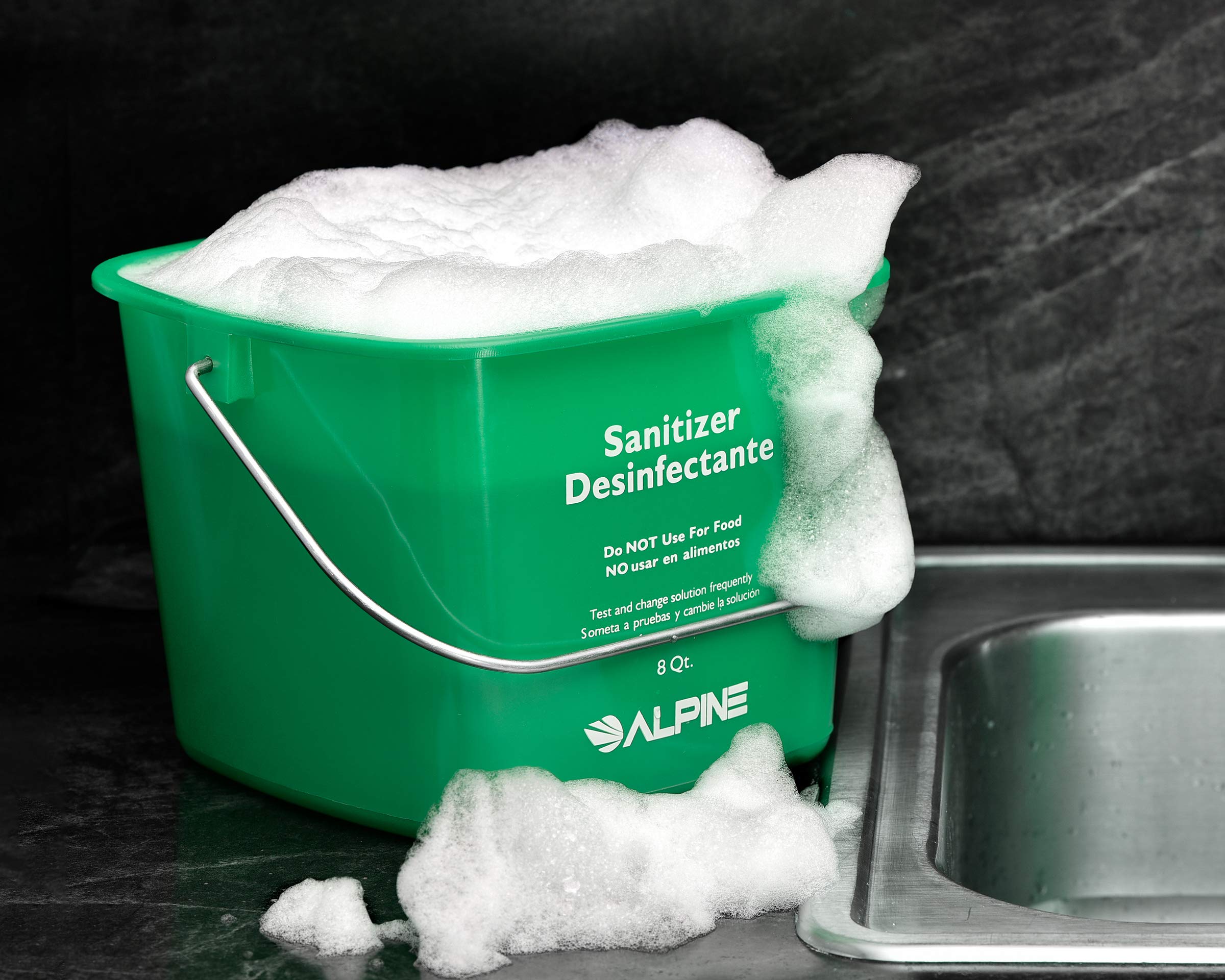 Alpine Industries Commercial Sanitizing Pail Bucket (8 Qt., Green)