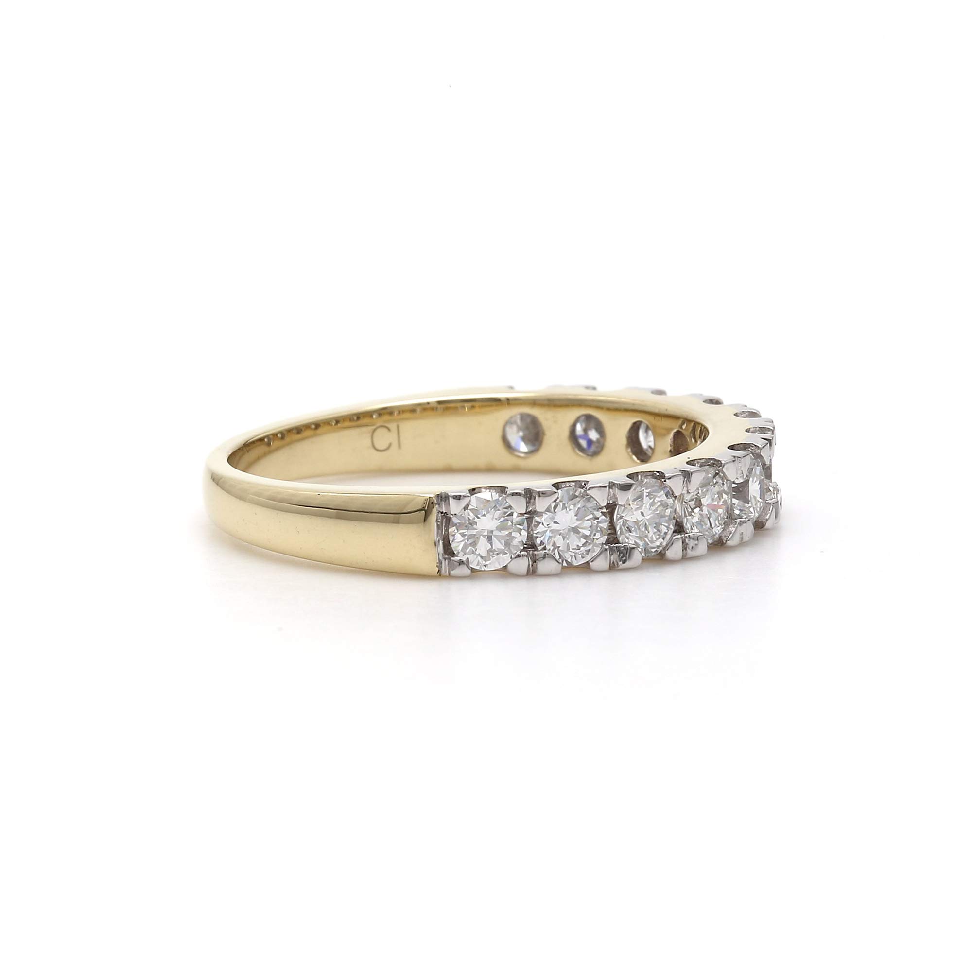 14k Yellow Gold Lab-Grown Diamond Wedding Band Ring (1 1/2 cttw, F-G Color, VS-SI Clarity) Size 4.5