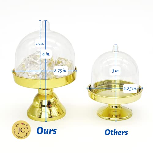 48 Pieces 4β H x 2.75β W Cake Plate Stand with Dome Cover, Clear,