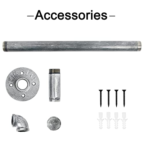 HouseAid Industrial Pipe Paper Towel Holder for Kitchen, Vintage Style Heavy Duty DIY Rustic Paper Towel Rack, Wall Mount, Antique Silver