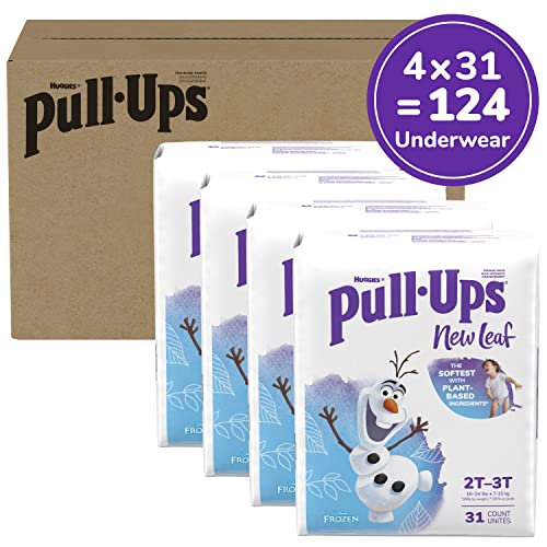Pull-Ups New Leaf Boys' Disney Frozen Potty Training Pants, 2T-3T (16-34 lbs), 124 Ct (4 Packs of 31), Packaging May Vary