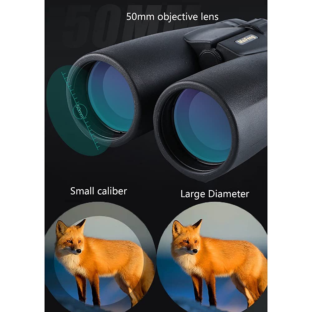 12X50 Binoculars Professional High Definition with Smartphone Adapter BAK4 Prism FMC Lens for Birds Watching Hunting Handheld Telescope
