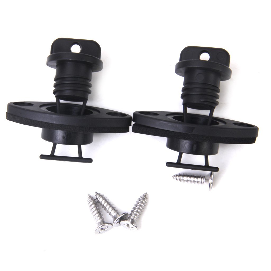 2 Pieces Universal Hull Drain Stopper with Screws Suit for Kayak Canoes Boat Drain Holes Plugs Replacement Accessories
