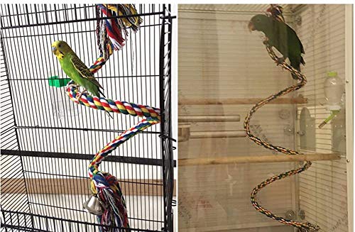 3 PCS Bird Perch Toy Set, Parrot Stand Platform, Bird Rope Swing Climbing Toy, Parrot Paw Grinding Perch Stick Cage Accessories for Parakeet Lovebird Cockatiel Finch Conure Exercise Training Toys