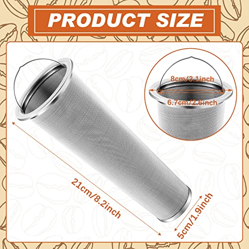 3 Pcs Cold Brew Coffee Filter With Handle 2 Quart Mason Jar Filter Stainless Steel Filter Wide Mouth Filter Coffee Tea Infuser Coffee Strainer Mesh for Cold Brew Coffee Maker Mason Canning Iced Tea