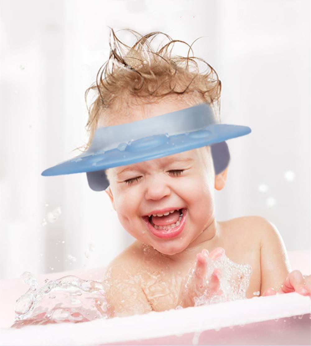 Bath Shower Visor Protection Soft Cap for Shower and Bath Time Safety for Toddlers, Baby and Children Above 6 Months (Blue)