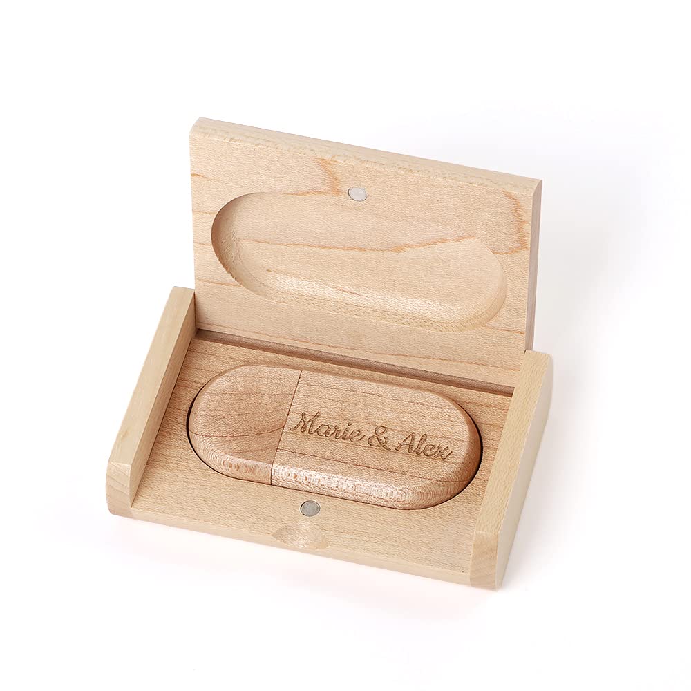 Customized Personalized U Disk 2G, 8G, 16G, 32G, 64G Logo Gift Commemorative Custom Logo Wooden USB Flash Drive, Personal Gift, Party Wedding (64G, Maple)