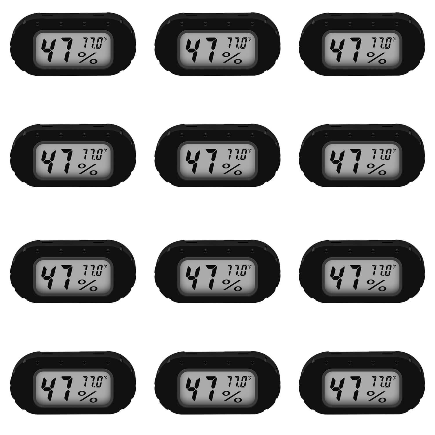 12 Pack Mini Digital Electronic Thermometer Hygrometer, Indoor Thermometer, Hygrometer LCD Display Fahrenheit (Fahrenheit), Suitable for humidifiers, greenhouses, Gardens, basements