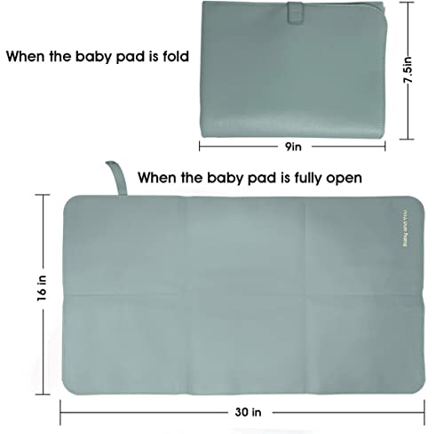 Speedy Barcodes Vegan Leather Diaper Changing mat, Mint blue, 16x30