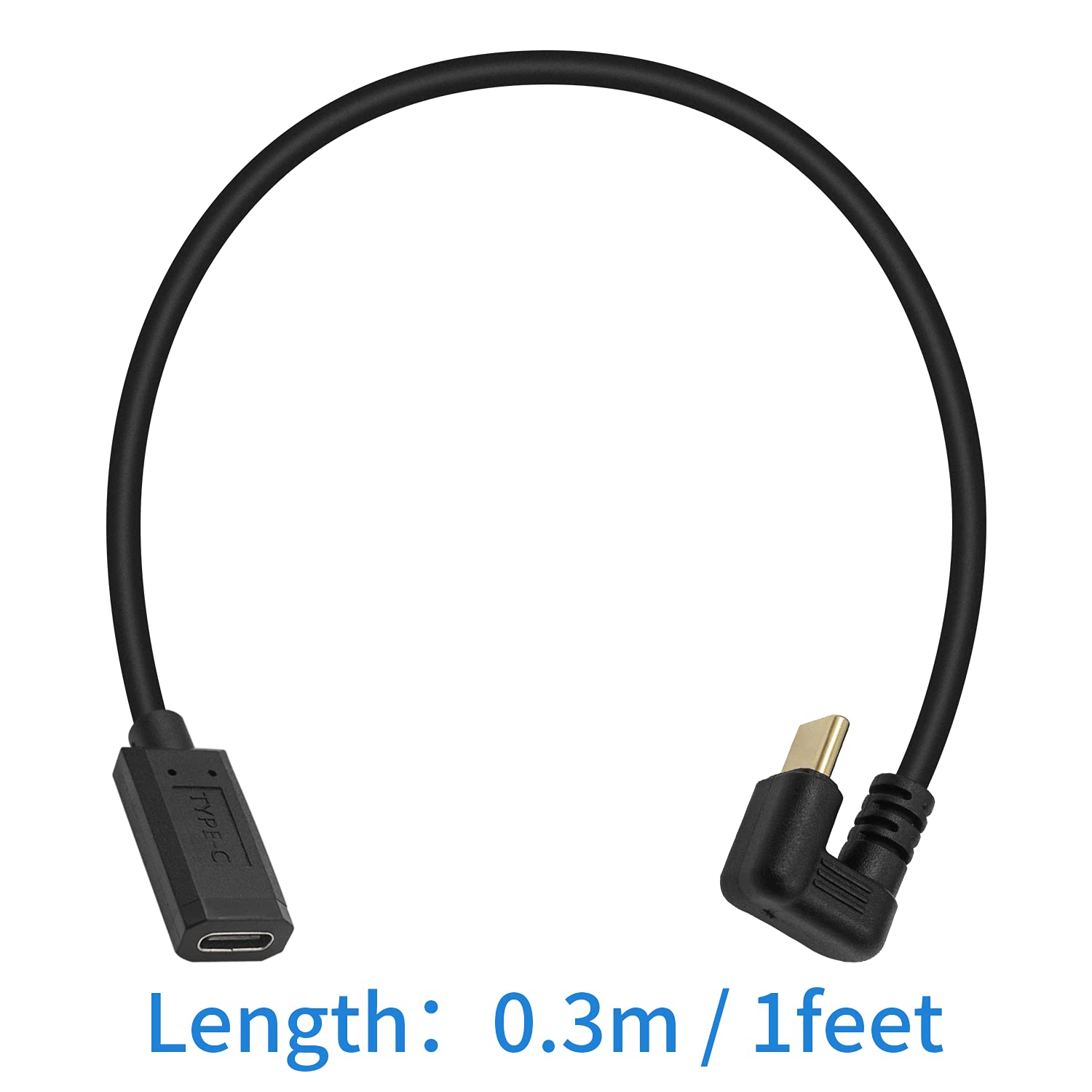 Poyiccot USB C Extension Cable Short, U Shape 180 Degree USB C Extender, 10Gbps 3A USB 3.1 Type C Male to Female Extension Cable for Smartphone, MacBook Pro & USB C Charger, 1ft/30cm