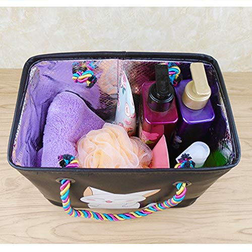 Cabilock Shower Caddy Bag Portable Bath Tote Toiletries Holder for Bathroom College Dorm Camp Gym Camping Black