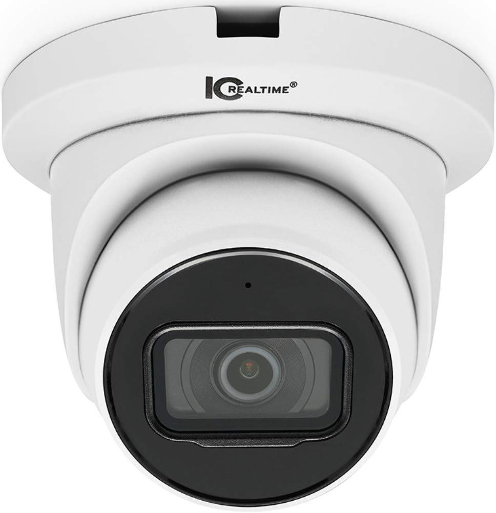 IC Realtime IPMX-E20F-IRW2 2MP IP Indoor/Outdoor Small Size Starlight Eyeball Dome Fixed 2.8mm Lens (106 AOV), 1/2.8 CMOS Sensor, IP67 Protection, Up To 164ft IR, POE, Replaced ICIP-D2000-IR