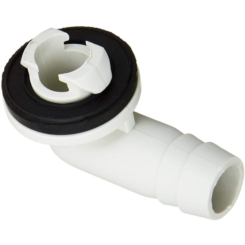 15 mm AC Drain Hose Adapter with Rubber Ring for Midea Mini-Split and Window AC Unit. 0.6 Inch Universal Drain Hose Connector Elbow Fitting Compatible with Electrolux Frigidaire Room Air Conditioner