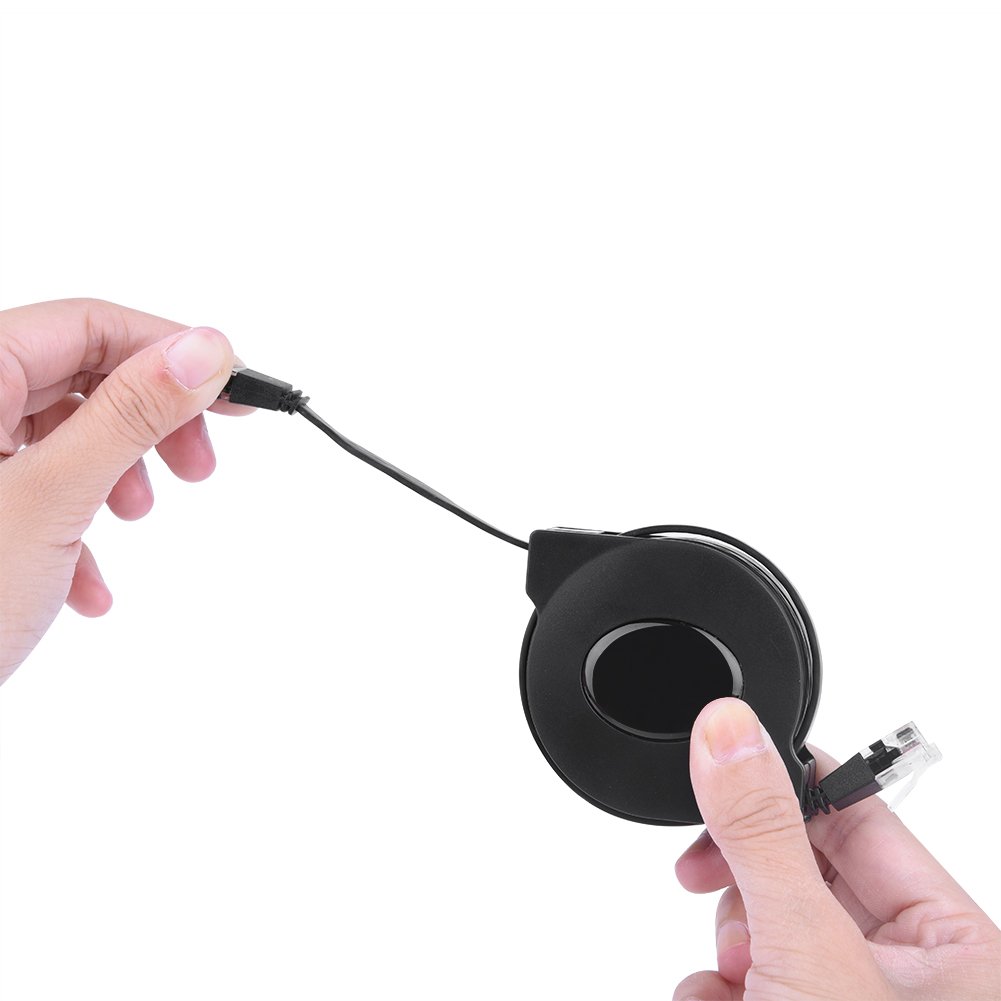 Adjustable Retractable Cat-6 10 Gigabit Ethernet Ultra Flat Retractable Cable Cat6 Ethernet Cable RJ45 Connectors for Travel, 1m / 3.3ft, 2m / 6.6ft Optional(6.6ft)