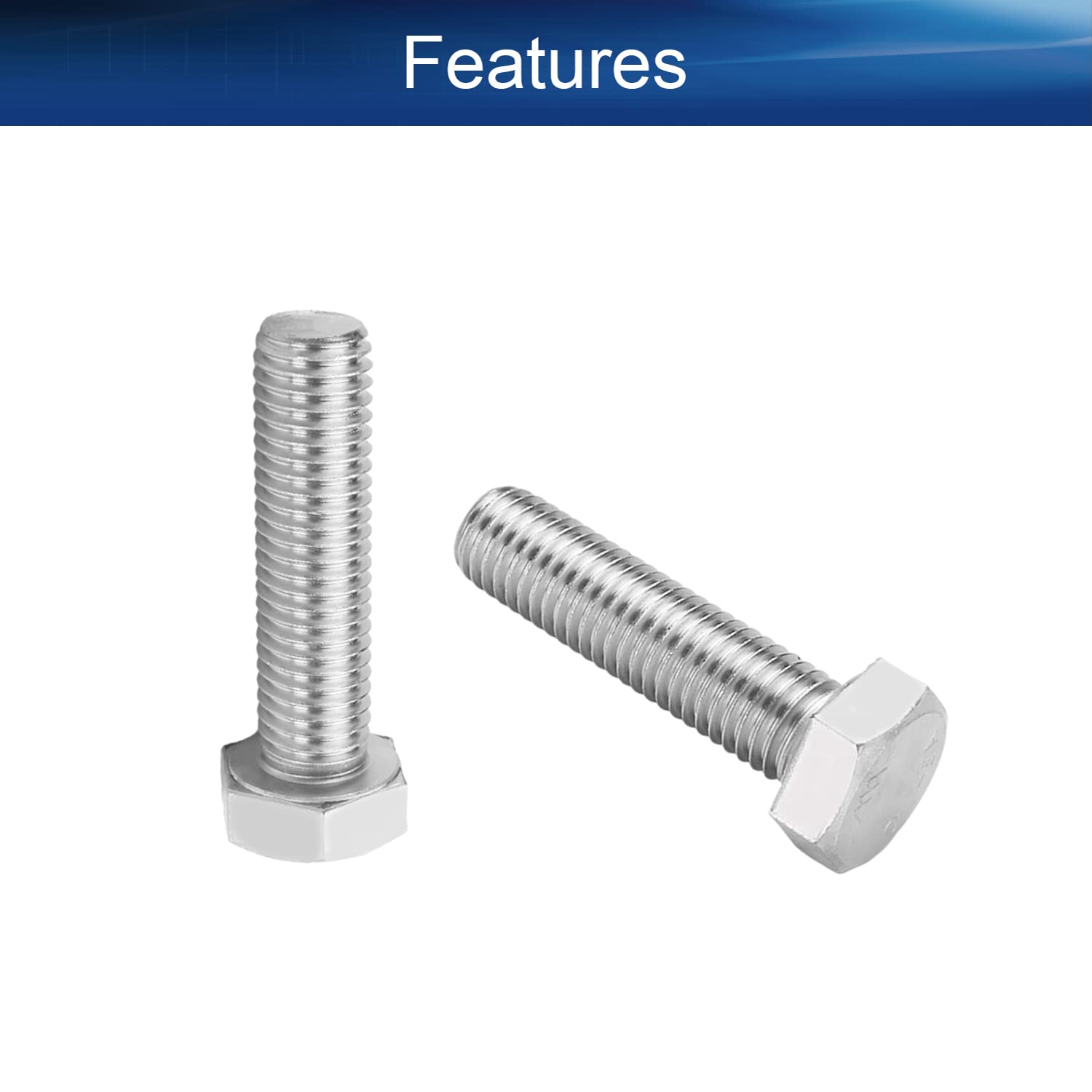 Yinpecly M14-2 x 55mm Hex Bolt Hex Flat Head Cap Bolts Screws for High-pressure Flow Pump Impellers Silver 2pcs