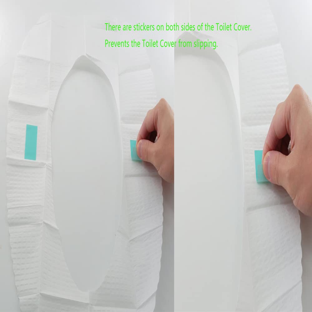 Porta Potty Toilet Seat Covers Disposable flushable Biodegradable Travel Pack 200 sheet / 100 Pack/Double Layer Potty Training Toilet Seat Covers Child for Travel Airplane Public Restrooms Hotel