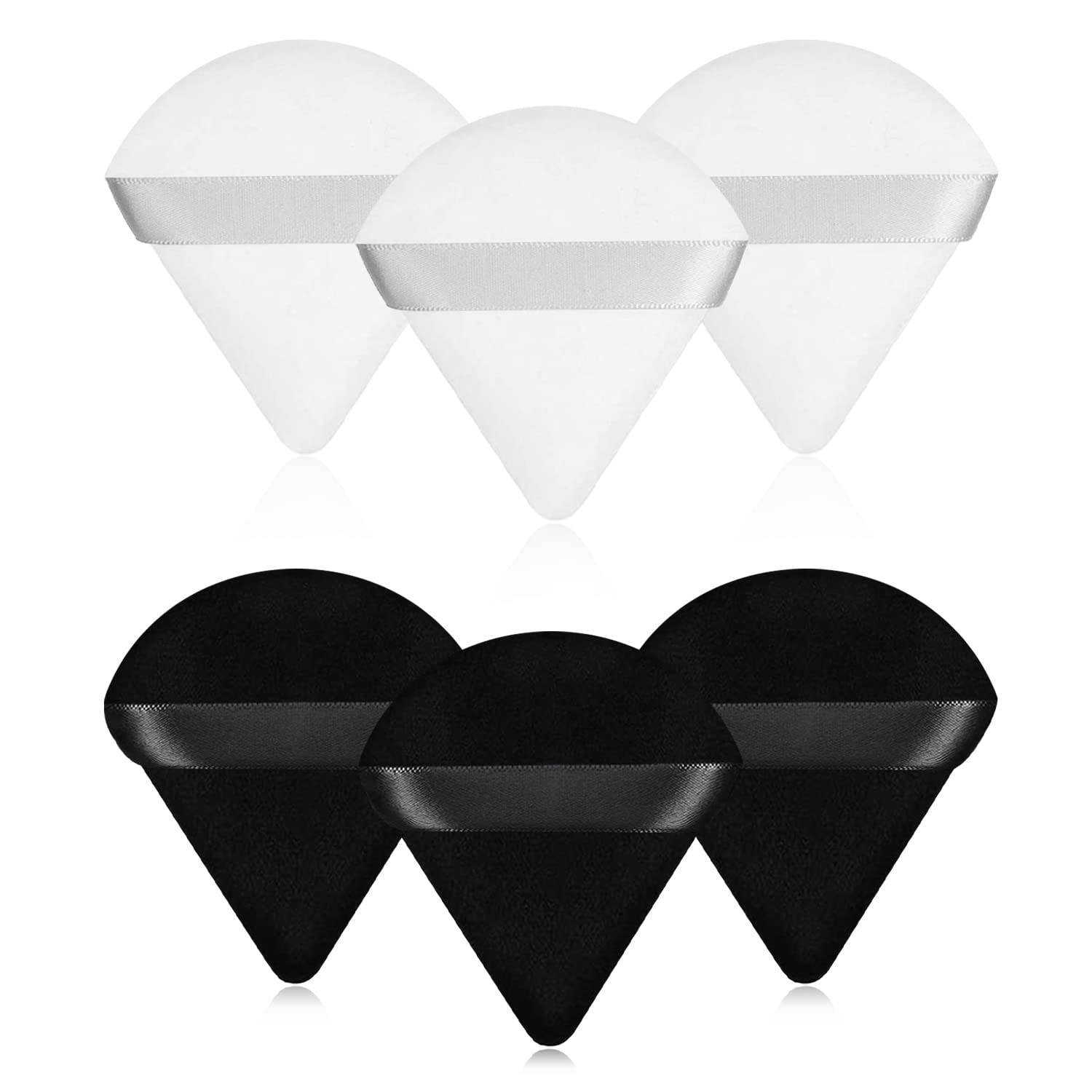 6 Pieces Powder Puff Face Makeup Puffs Powder Puffs for Face Powder Triangle Wedge Shape Soft Velour Powders Puffs for Loose Mineral Powder Body Powder Cosmetic Foundation Wet Dry Beauty Makeup Tool.