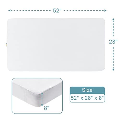Bamuho 2 Pack Crib Sheet, Fitted Crib Sheet for Standard Crib and Toddler Mattress Soft Baby Sheet - Grey and White 52"x 28" x 8"