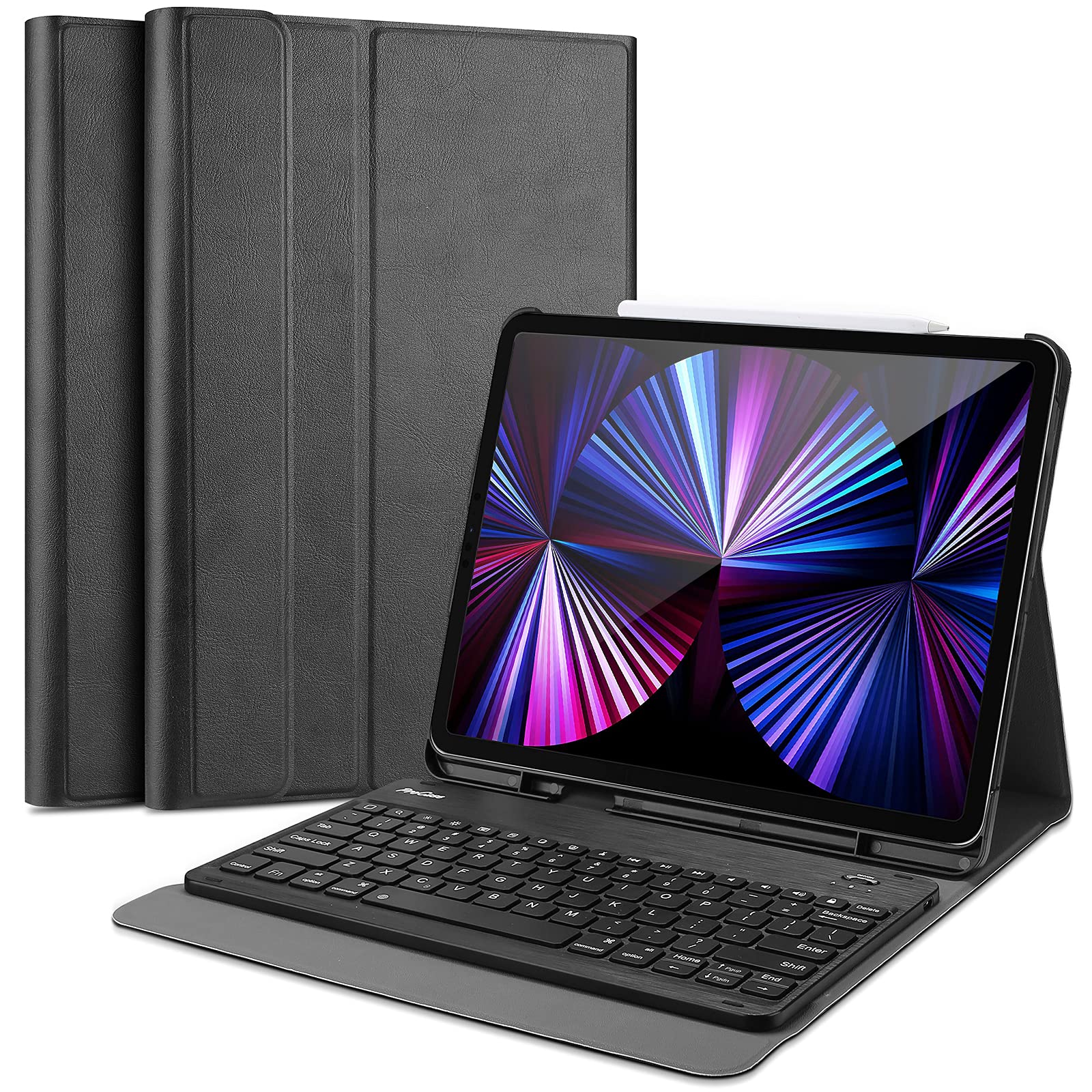 ProCase Keyboard Case for iPad Pro 11 2022 2021 2020 2018, Slim Shell Lightweight Cover with Magnetically Detachable Wireless Keyboard for iPad Pro 11 Inch 4th 3rd 2nd -Black