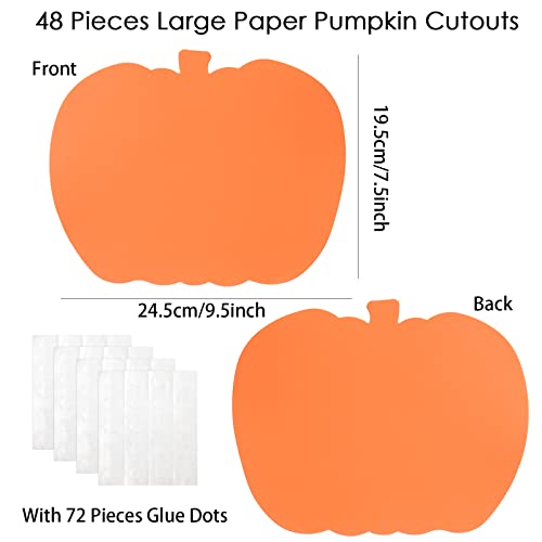 48Pcs Pumpkin Cutouts Paper 9. 5ββx 7.5ββ Thanksgiving Pumpkin Shape Cut-Outs Halloween Classroom Decorations for Fall Harvest Autumn Back to School Party Supplies Bulletin Board Kids Craft Project