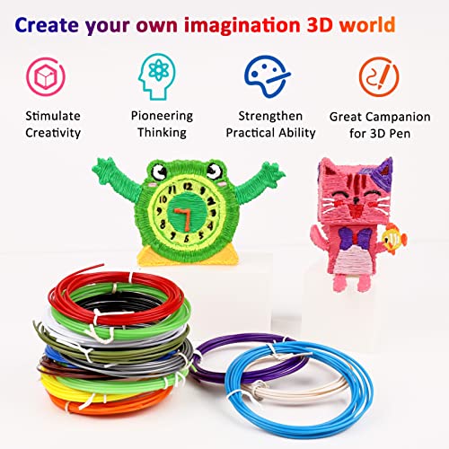 3D Pen Filament 320 Feet, 16 Colors, Each Color 20 Feet, 250 Stencils eBooks - 3D Printing Pen PLA Refills1.75mm, High-Precision Diameter and Kids Safe Material, Fit for SCRIB3D P1 and MYNT3D