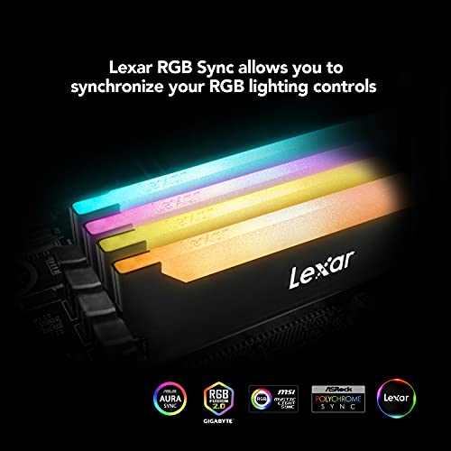 Lexar Hades RGB 32GB (2x16GB) DDR4 RAM 3600MHz CL18 Desktop Memory LD4BU016G-R3600UDLH