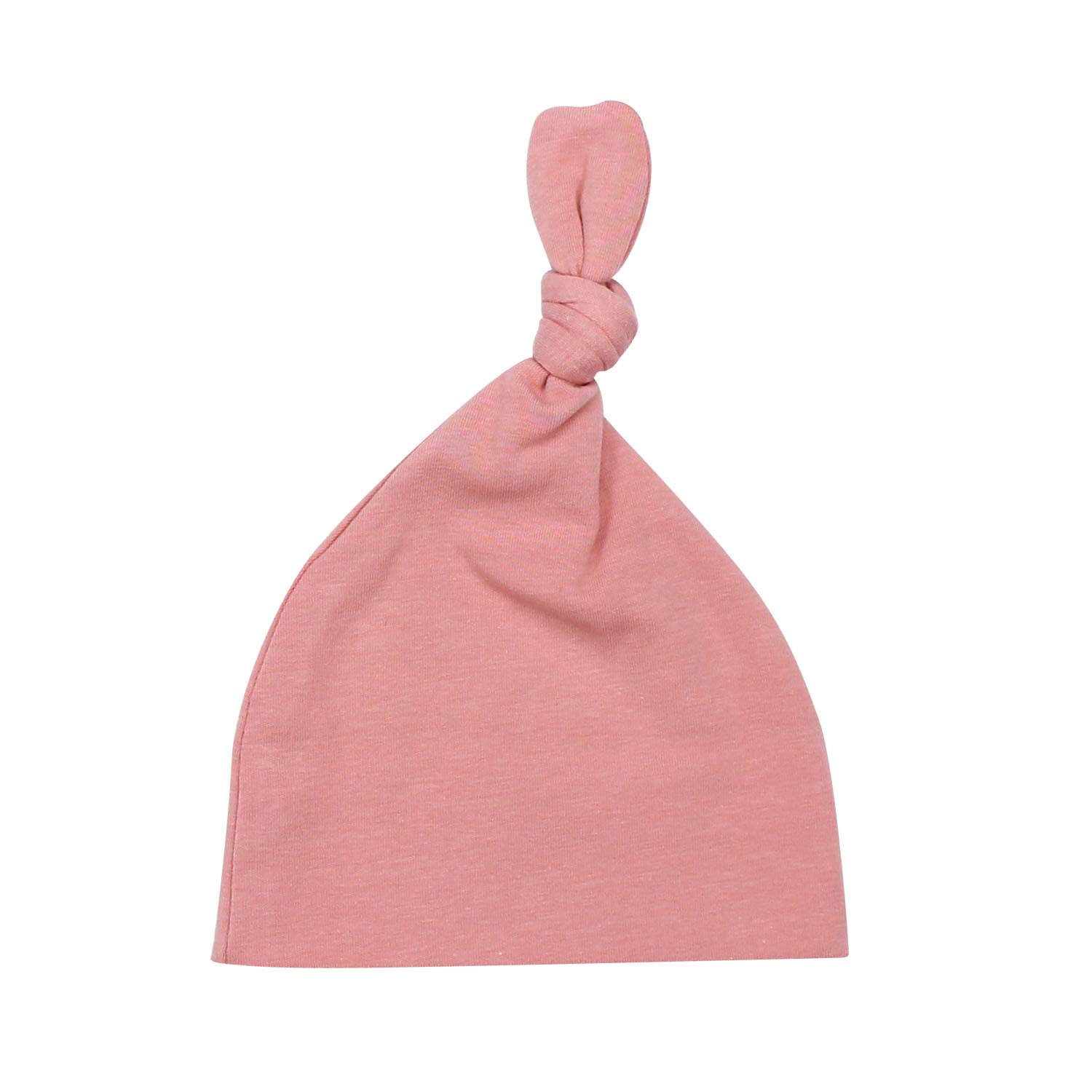 TWINOR Plain Knotted Baby Gown with Headband Hat Infant Sleeper for Baby Girl and Boy Pink