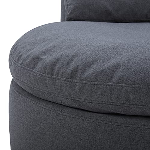 Amazon Brand β Stone & Beam Alende Deep Swivel Living Room Accent Chair, 46''W, Graphite Grey