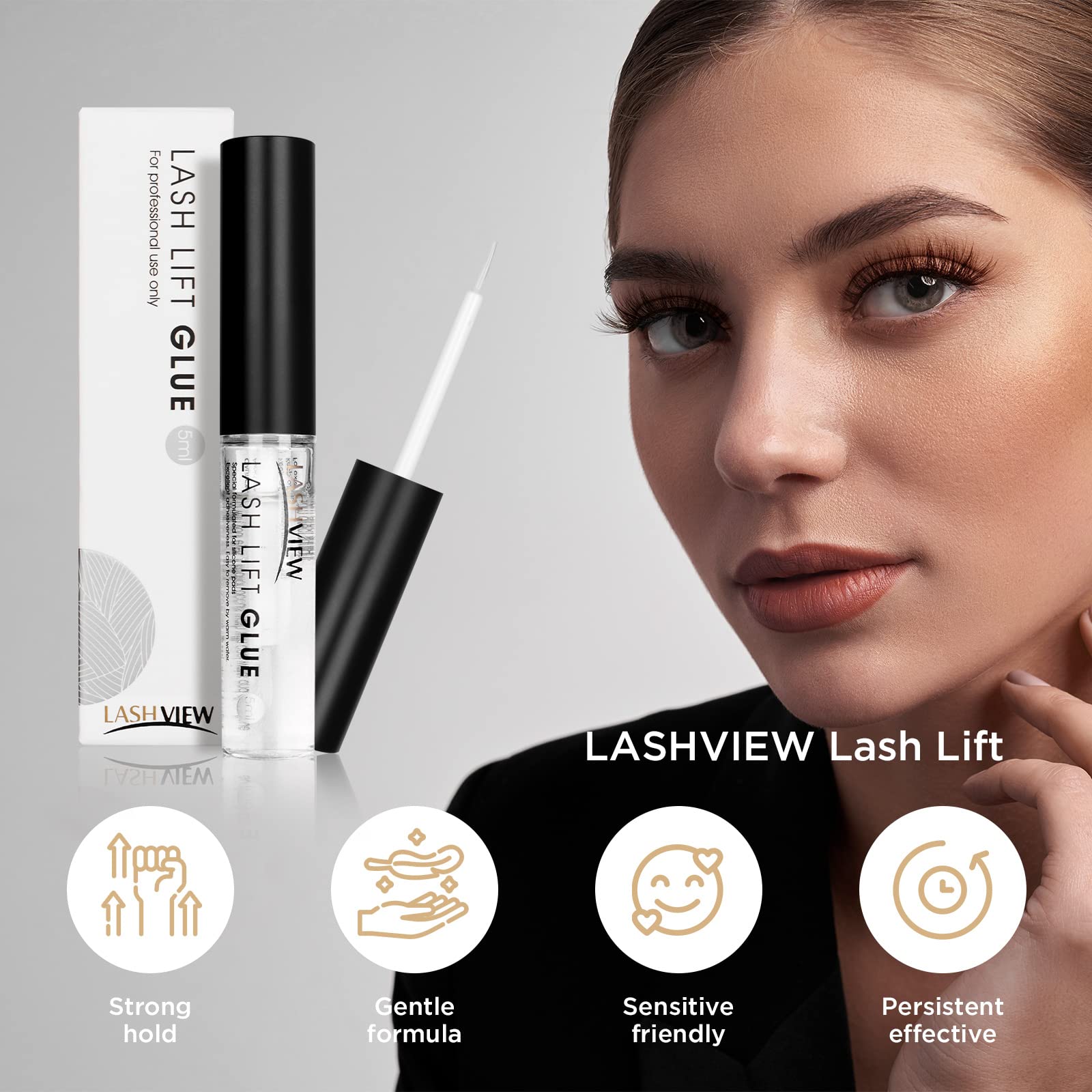 LASHVIEW Lash Lift Glue, Eyelash Perm Glue,Lash Lift Adhesive,Eyelash Lift Glue,Lash Perm Glue,No Irritation and Odorless,5ML.