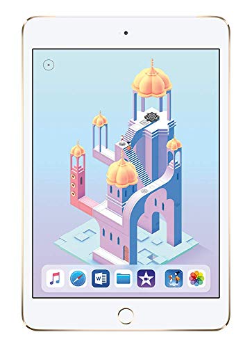 Apple iPad Mini 4 (128GB, Wi-Fi + Cellular, Gold) (Renewed)