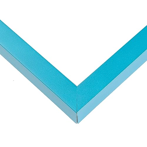 24x9 Frame Blue Aquamarine Solid Wood Picture Frame Width 1 Inches | Interior Frame Depth 0.5 Inches | Aero Bohemian Photo Frame Complete with UV Acrylic, Foam Board Backing & Hanging Hardware