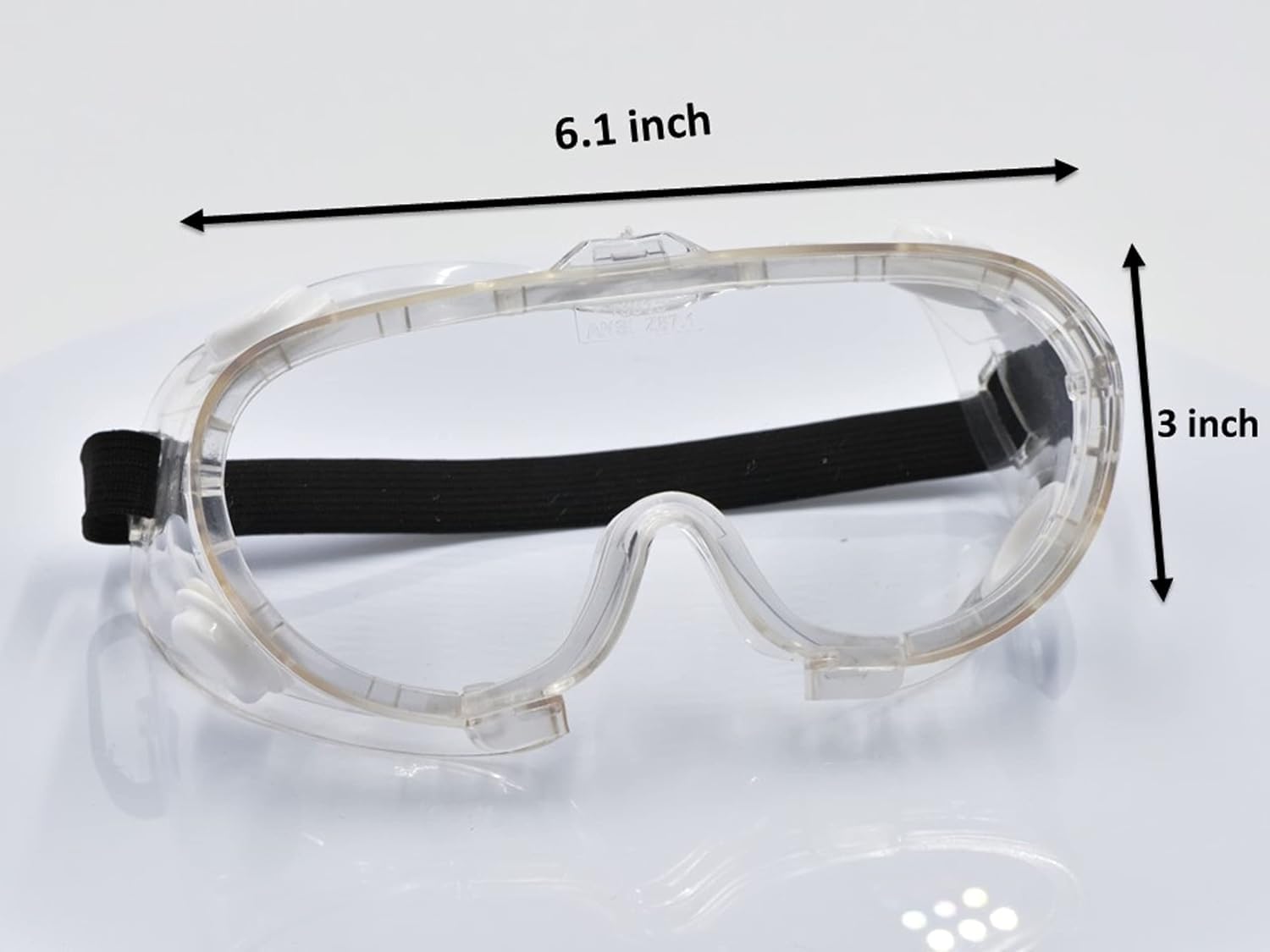 Protective Safety Goggles, Clear Lens & Anti Fog, Adjustable Head Belt Lightweight & Durable, 1 Pack